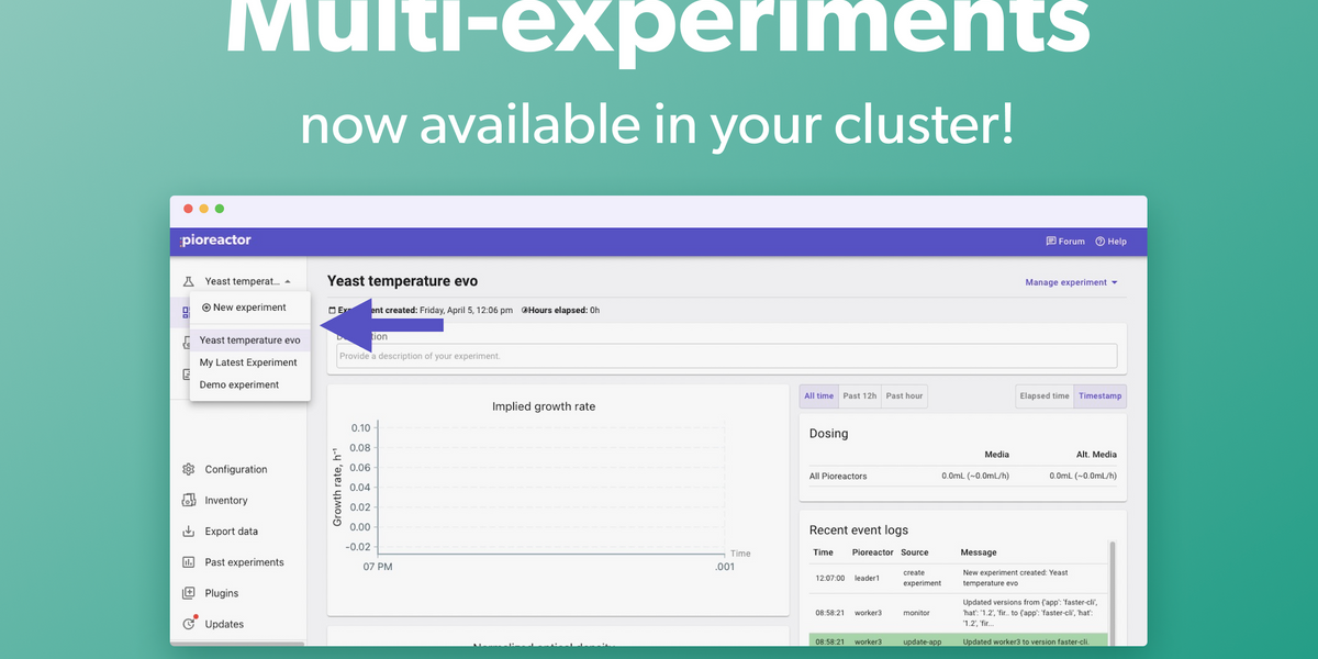Multi-experiments are now available in your cluster! | Pioreactor